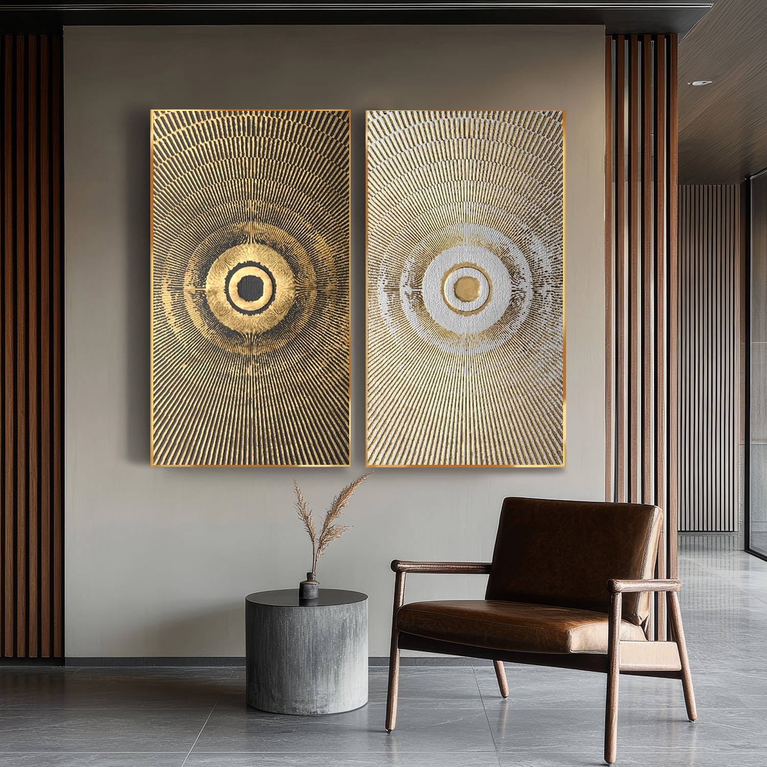 Set of 2 plaster wall art PA#001 | Texture painting – iHomeArt